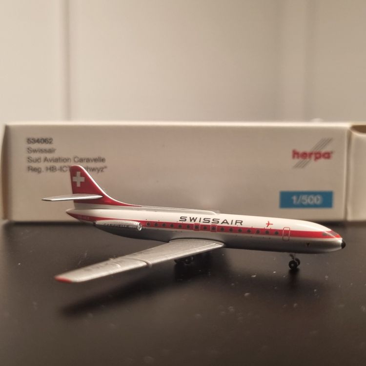 Swissair Modellflugzeug Caravelle Hb 4ct 1 500 Herpa Kaufen Auf Ricardo