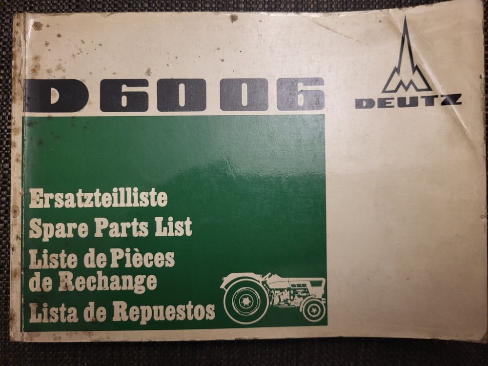 Deutz 6006 Traktor Ersatzteilliste (Gebraucht) in Egg SZ für CHF 20 ...