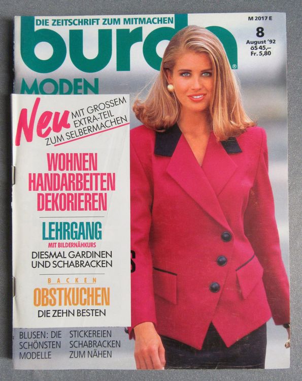 burda Moden - Exklusive Kombis aus Edlen Stoffen - 1992 | Acheter sur ...