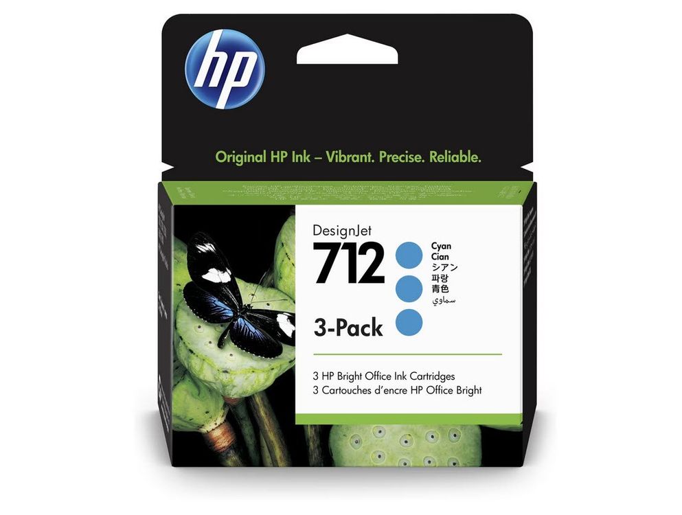 HP DesignJet T210/T230/T250/T130/T630/T650 Ink, 712 / 3ED77A (Neu und ...