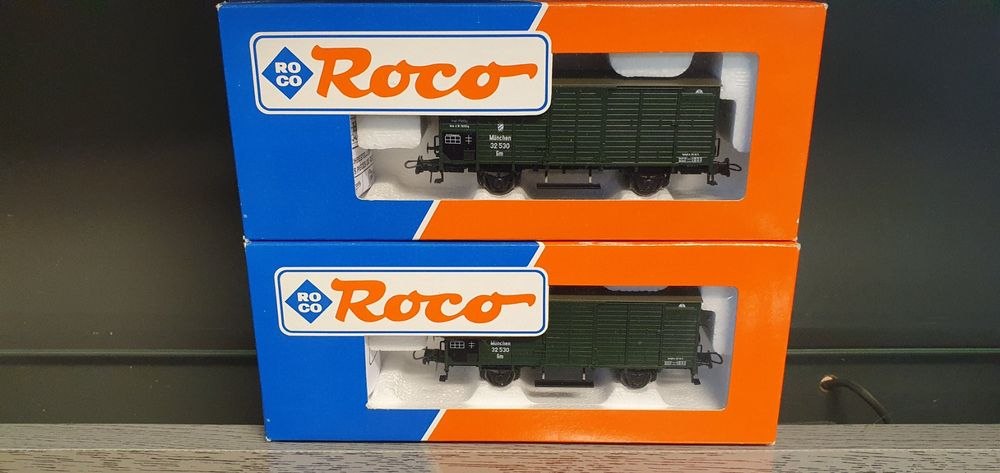 ROCO:DC: 2 X BAY.GÜTERWAGEN GRÜN 46825 TOP/OVP (Gebraucht) in Biglen ...