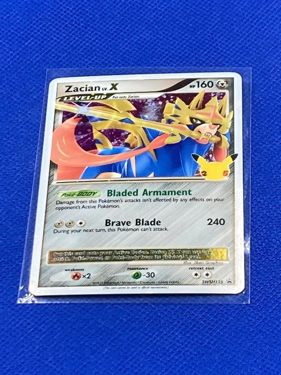 Pokemon Promo Black Star SWSH 135 Zacian LV. X Celebration | Kaufen auf ...