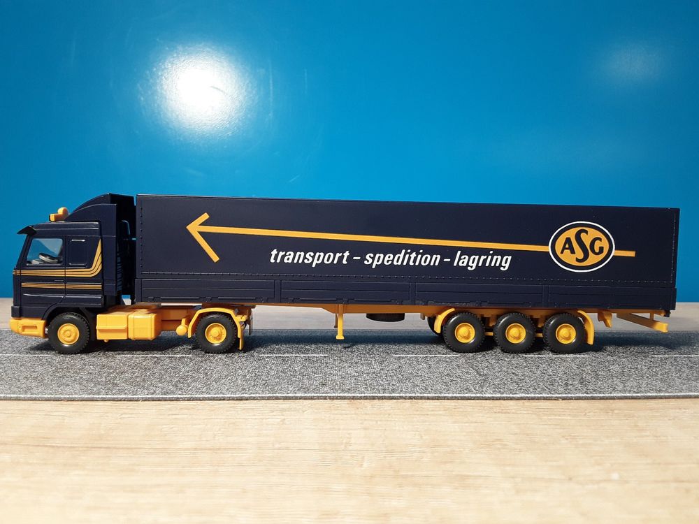 Modell Lastwagen Scania 143M _ ASG Transport _ 1:87 Spur H0 (Gebraucht ...
