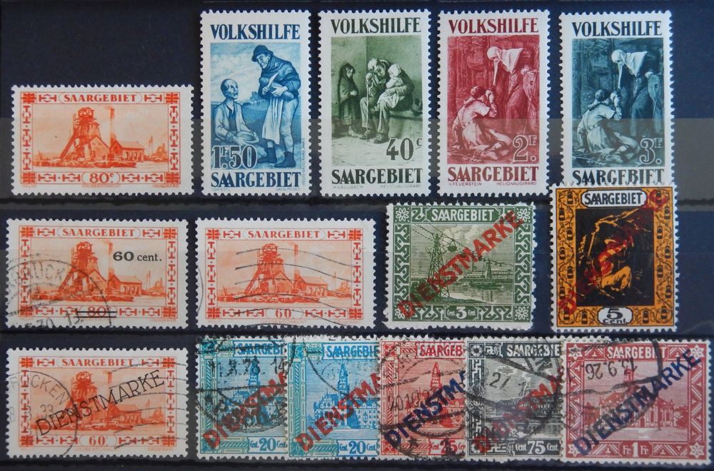 Saargebiet ex. Kat. 116-143 */gest. 1926/30 & Dienst (Gebraucht) in ...