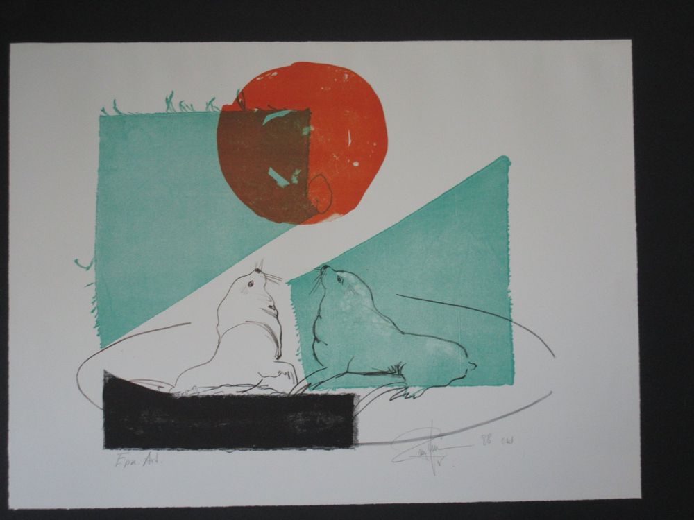 Rolf Knie ZWEI SEELÖWEN handsig./-num. Epr.Art. (Neu (gemäss ...