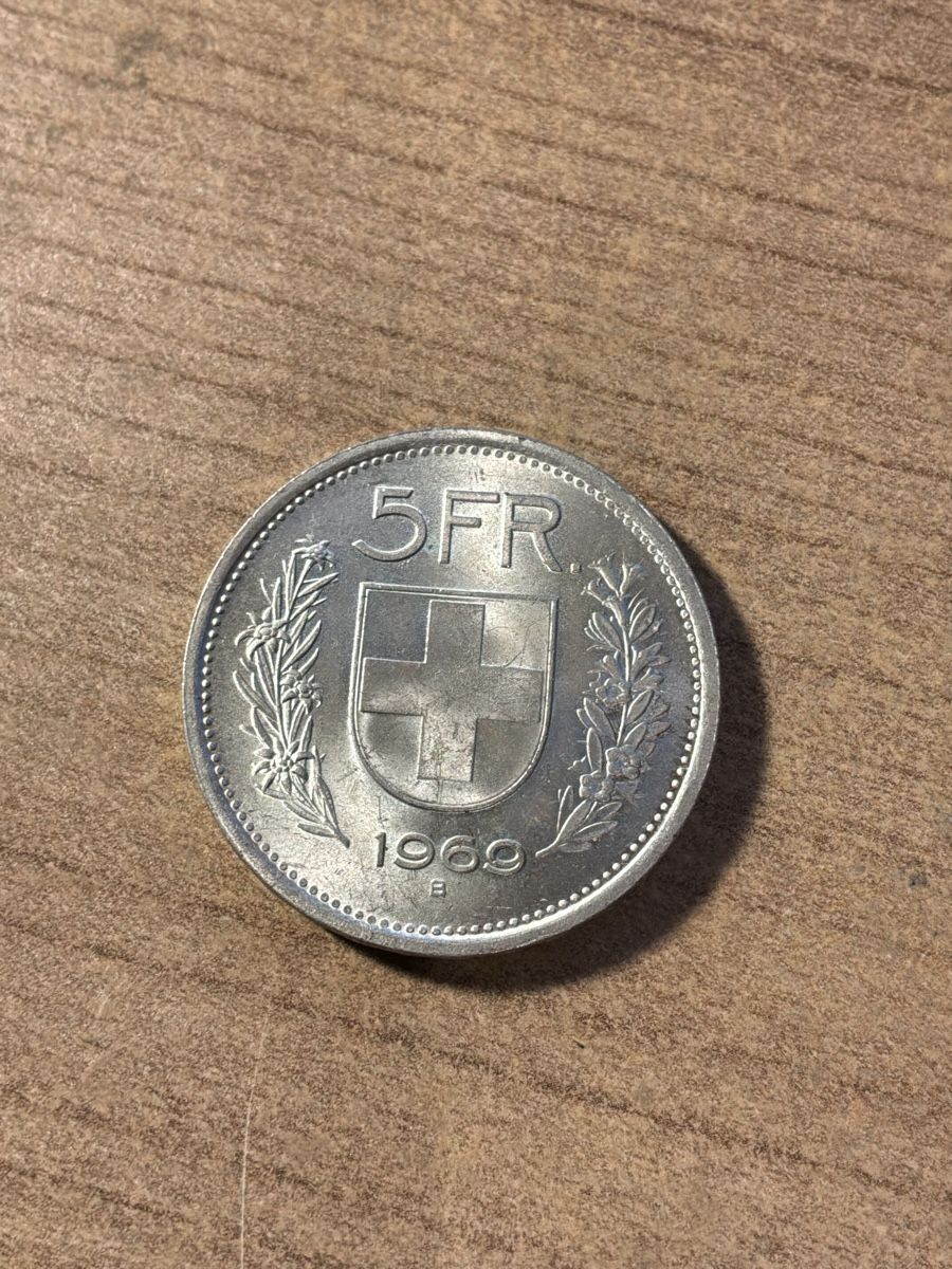 5 Schweizer Franken Silber Münze Schweiz STGL JG 1969 (Neu (gemäss ...