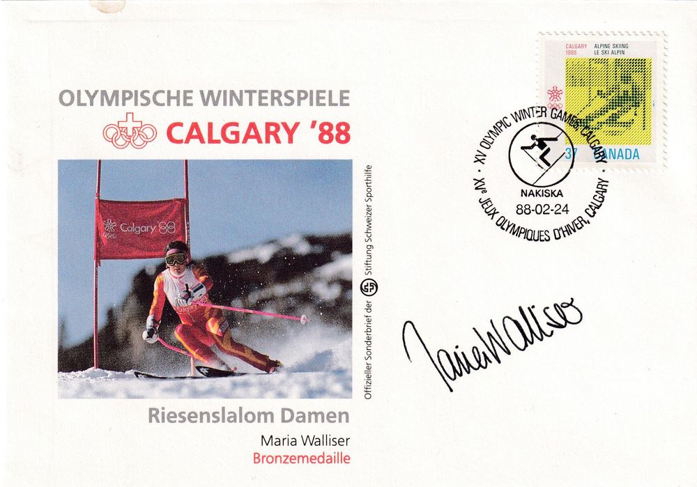 Olympia Calgary Brief mit Unterschrift 2 Maria Walliser (Gebraucht) in ...