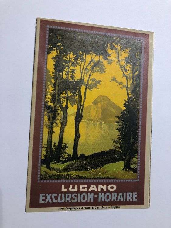 Lugano Excursion - Horairee Lithokarte und Werbung oJ alt | Kaufen auf Ricardo