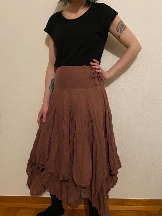 Jupe ethno asymétrique / marron - brun | Kaufen auf Ricardo