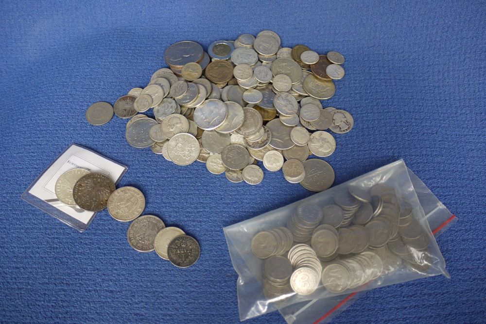 Sack voller Münzen, silber, Bank Deutscher Länder usw. (Gebraucht) in ...