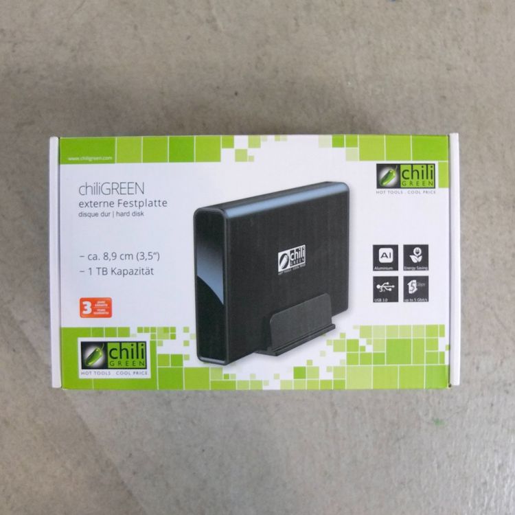 Chiligreen externe HDD-Festplatte 1 TB (Neu und originalverpackt) in ...