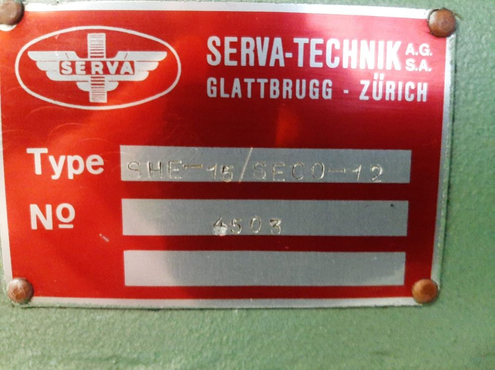 Kompressor SERVA SHE-15/SECO-12 (Gebraucht) in Hefenhofen für CHF 1 ...
