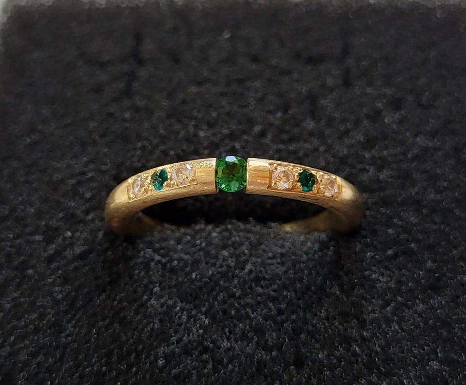 Gold 750 Massiv Ring Mit Smaragde/Steine | Kaufen auf Ricardo