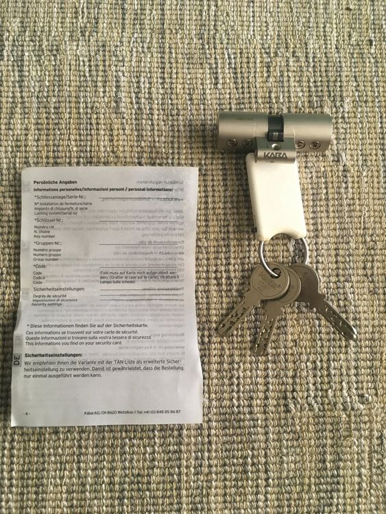 Kaba Star Doppelzylinder inkl. 3 dazugehörigen Schlüssel (Neu (gemäss ...