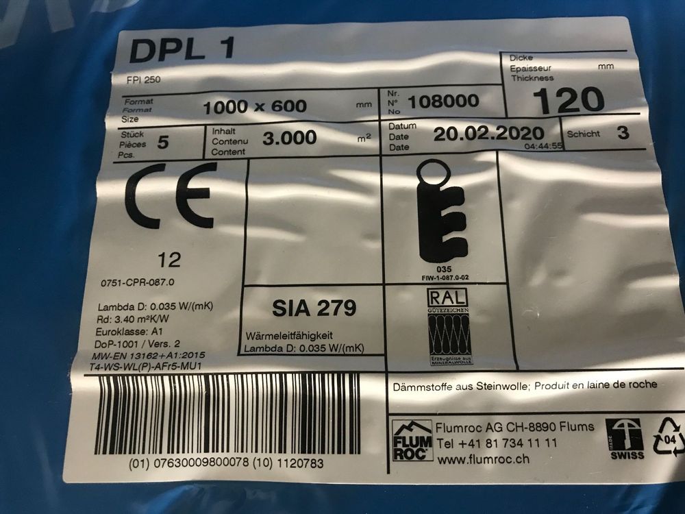 Steinwolle-Platten, Flumroc, 3 Pack (Neu und originalverpackt) in ...