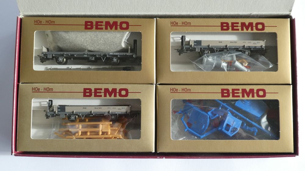 Bemo H0m; RhB-Bauzug-Set; Art.-No. 7467 100 (Neu und originalverpackt ...