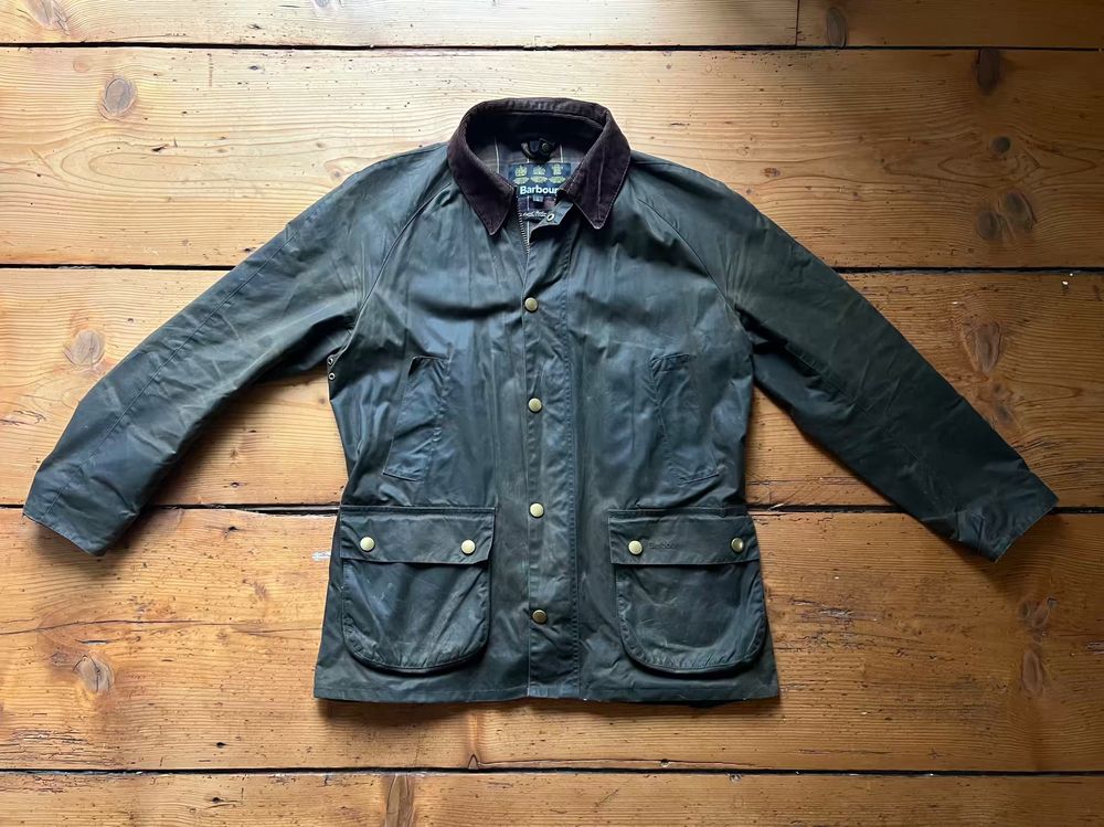 Veste, Barbour Bedale Wax Jacket, L, vert olive (Gebraucht) in Biel ...