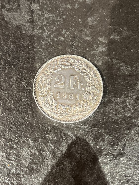 Moneta Argento Svizzera 2 Franchi 1961 (Gebraucht) in Cresciano für CHF 10 – mit Lieferung auf ...