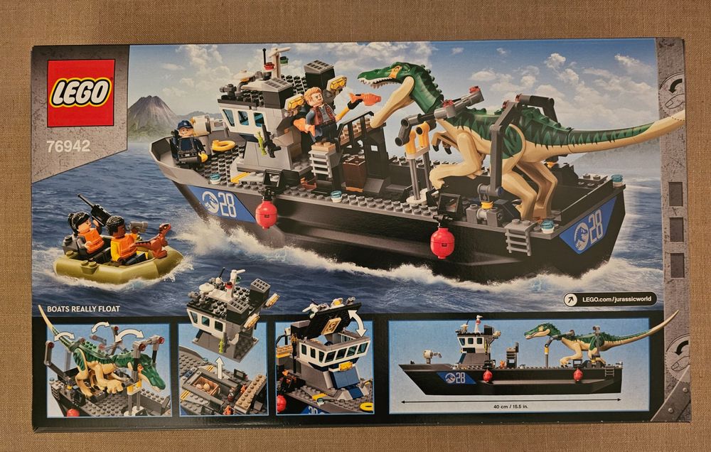 LEGO Jurassic World - 76942 - Baryonyx Dinosaur Boat Escape (Neu und ...