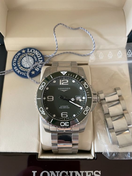 LONGINES HYDROCONQUEST L3.781.4.06.6 Automat Mattgrün 41mm | Acheter sur Ricardo