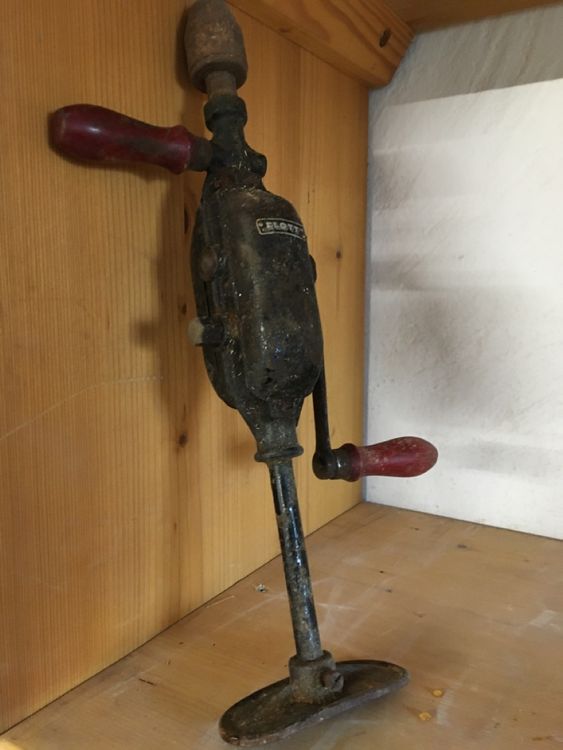 Antiker Handbohrer mit Kurbel, aus Eisen, sehr massiv (Gebraucht) in ...