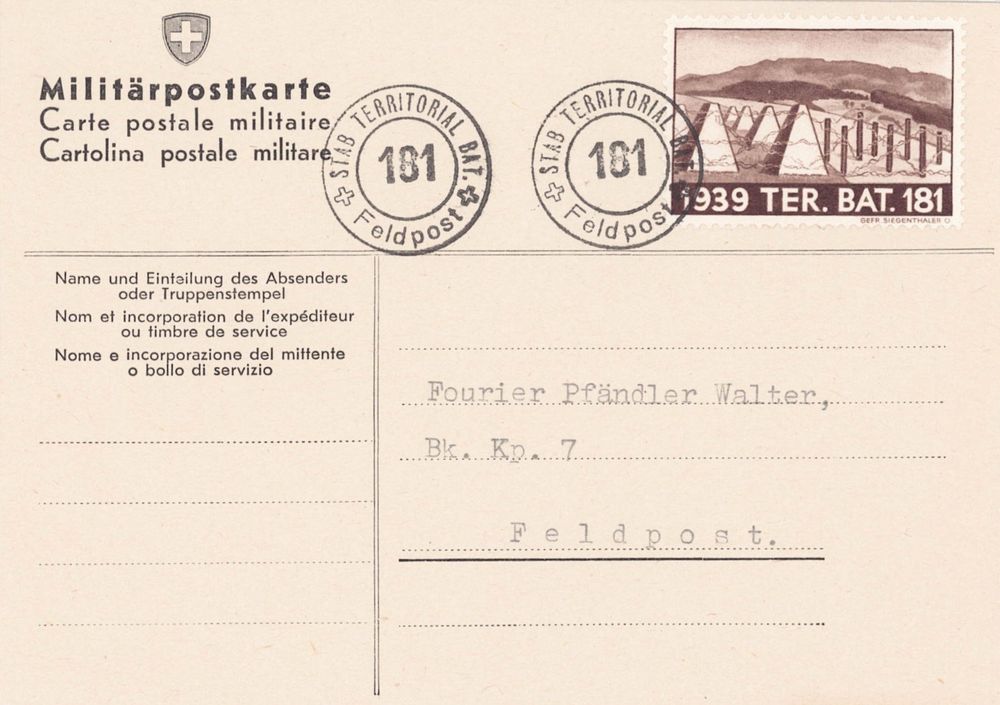 Feldpost mit ...... Territorial Weisses Papier | Kaufen auf Ricardo