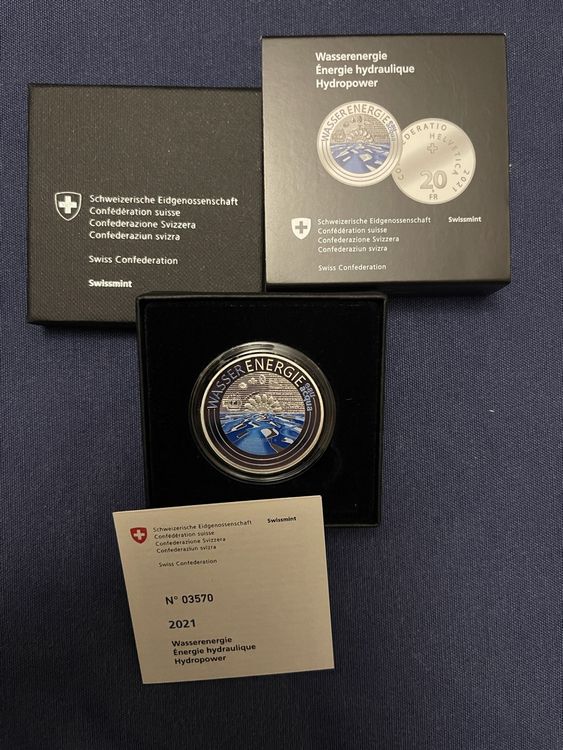 Swissmint Wasserenergie 2021 polierte Platte 20 Franken (Neu und originalverpackt) in Zürich für ...