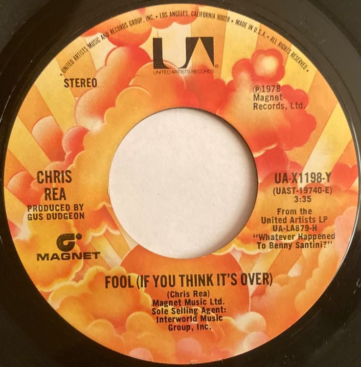 CHRIS REA - FOOL (IF YOU THINK IT'S OVER) (D'occasion) à Poliez-Pittet ...