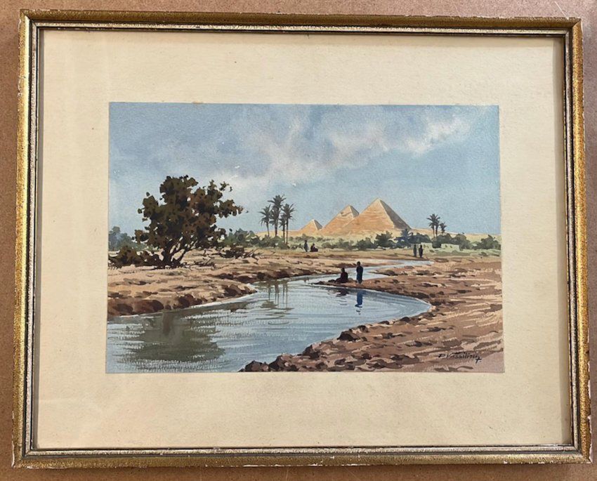 Aquarell Wüstenlandschaft Pyramiden, D. Vassiliou (ID 6842) (Gebraucht) in Gelterfingen für CHF ...