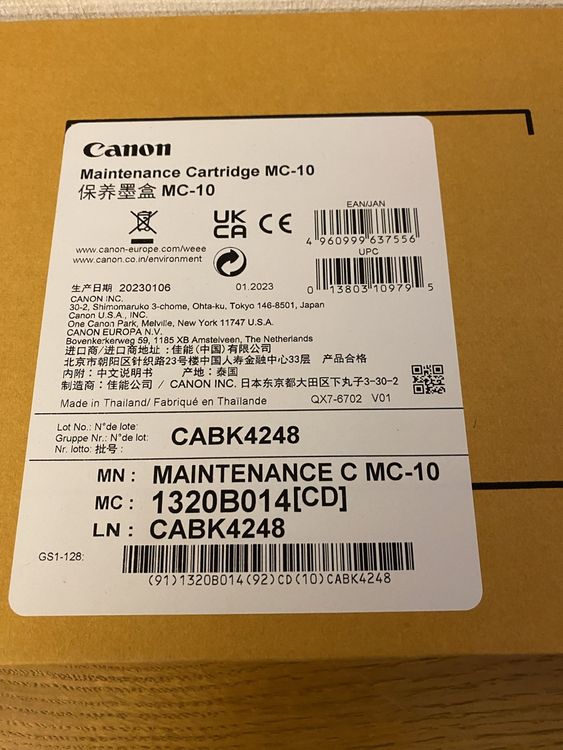 Canon Maintenance Cartridge MC-10 (Neu und originalverpackt) in Basel ...