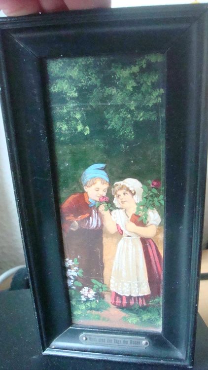 Romantisches, kleines Bild Kunstdruck mit Ölfarb-Akzenten (Gebraucht ...
