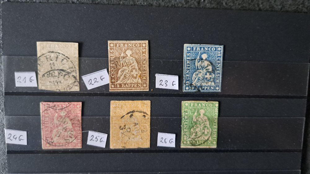 Timbres rares Suisse 5/10/40rp Strubel oblitérés 1854-1862 | Kaufen auf Ricardo