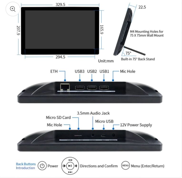 Mini-Computer Powered by Raspberry Pi 3A+, HD Touch Screen (Gebraucht ...
