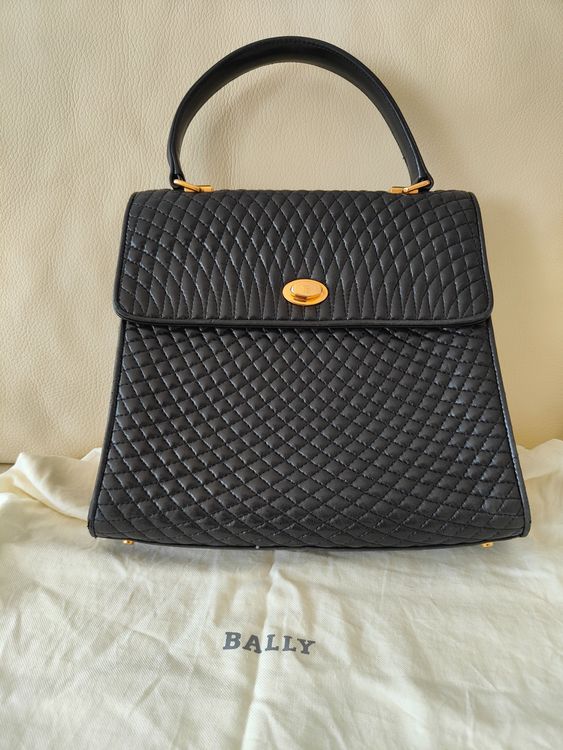 BALLY vintage gesteppte Handtasche aus Leder Schwarz | Kaufen auf Ricardo