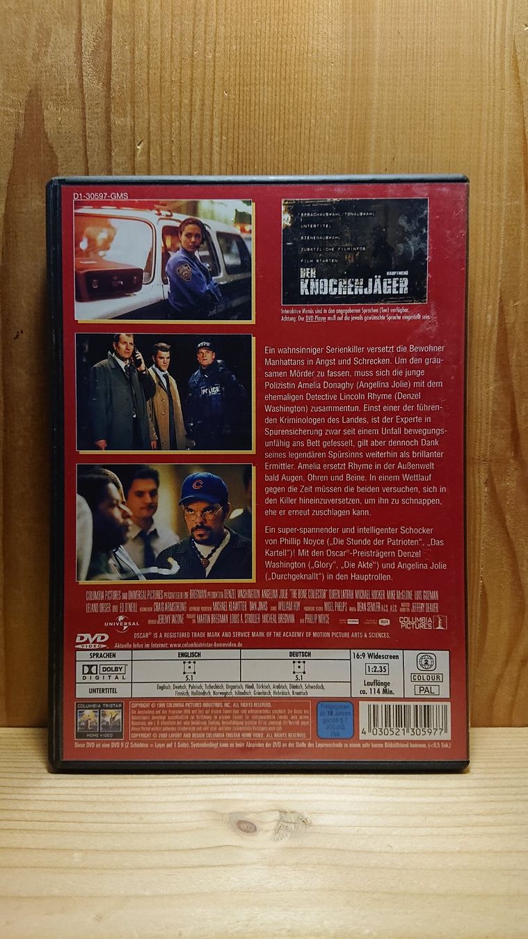 DER KNOCHENJÄGER DVD mit Denzel Washington (Gebraucht) in Wilderswil ...