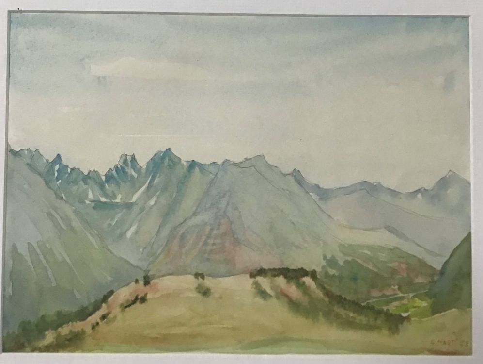 Berglandschaft Aquarell Signiert | Kaufen auf Ricardo