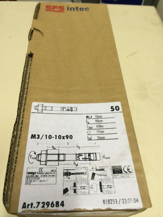 Ankerbolzen SFS intec M3 / M10-10x90 (Neu und originalverpackt) in ...