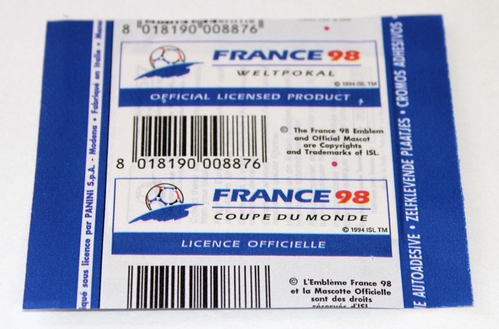 Panini France 98 Sticker, ungeöffnet, original WM 1998 (Neu und ...