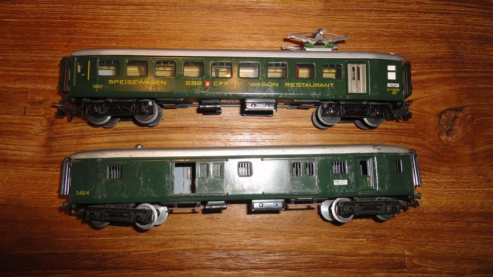 5 Personenwagen antik aus Blech SBB grün Märklin HO | Kaufen auf Ricardo