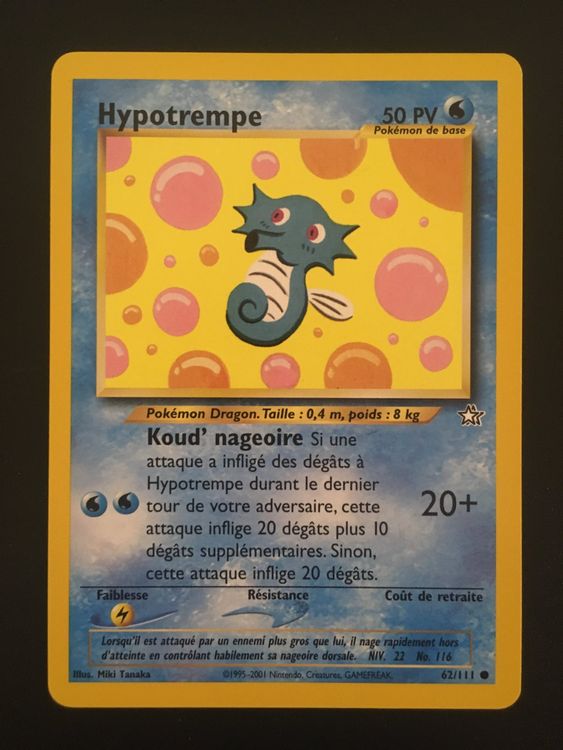 RARE: Pokémon Neo Genesis (2001): Hypotrempe 62/111 FR | Kaufen auf Ricardo