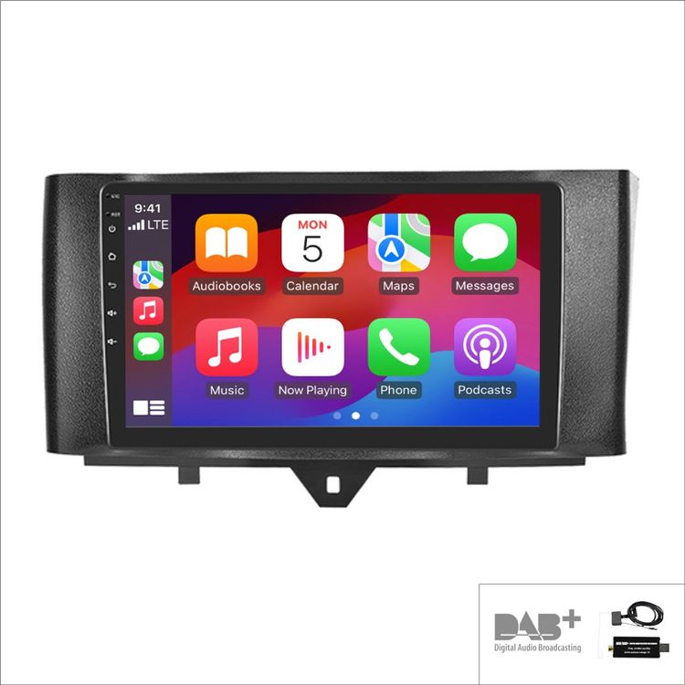 Autoradio DAB+ Smart Fortwo Forfour Carplay Android 9 Zoll (Neu und originalverpackt) in Chiasso ...