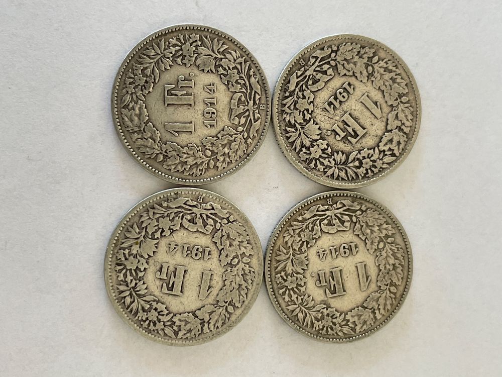 4 stk. 1.- silber ü. 100j. alt (52) | Kaufen auf Ricardo