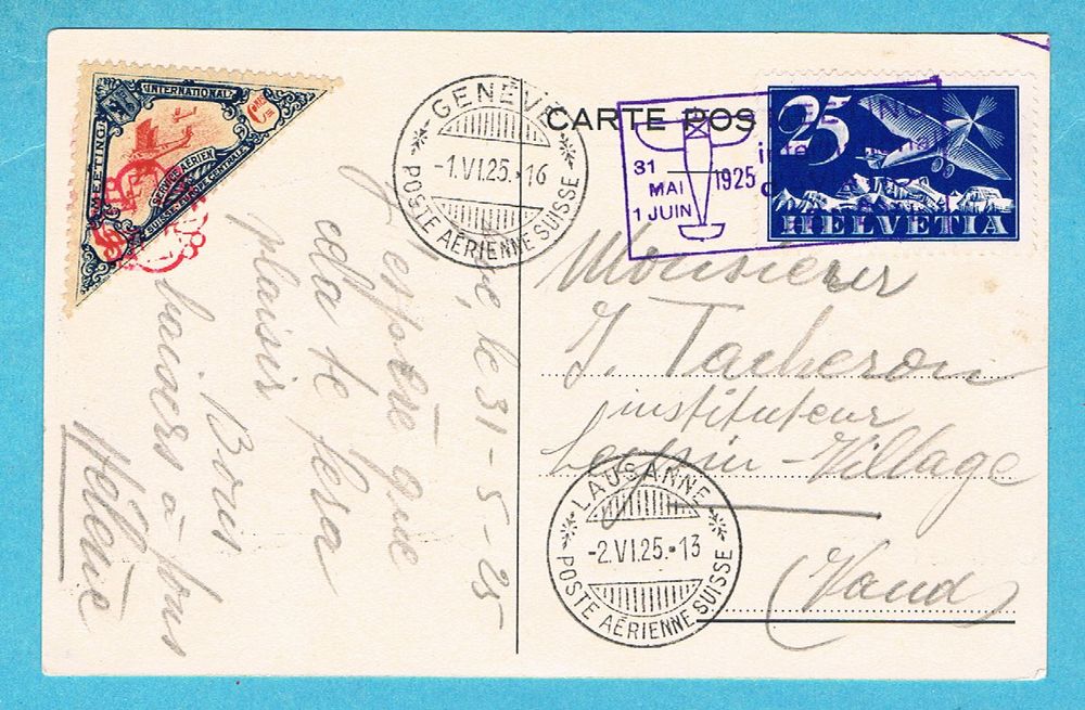 Int.Flugmeeting Genève 1.VI.25 auf OK mit Vignette und F5 ! (Gebraucht ...