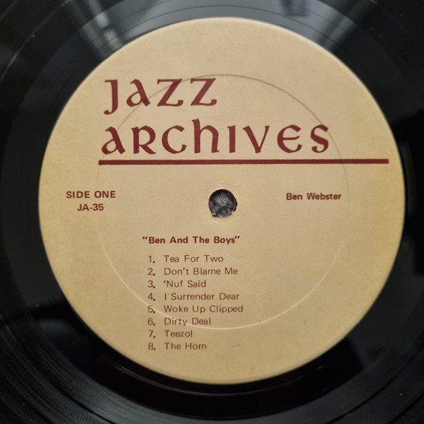 Jazz LP: Ben Webster "Ben and the boys" (Jazz Archives) (Gebraucht) in ...