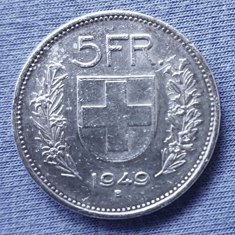 5 Franken 1949 rare Silbermünze ab nur 1 Franken !! (Gebraucht) in Camignolo für CHF 9 – mit ...