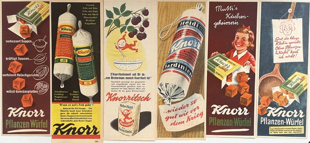Knorr - 6 alte Werbungen / Anciennes publicités 1943/48 (Gebraucht) in ...
