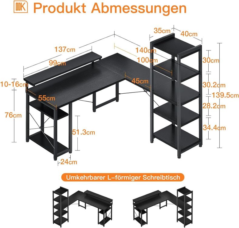 Schreibtisch, Eckschreibtisch schwarz (Neu und originalverpackt) in Malters für CHF 369 – mit ...