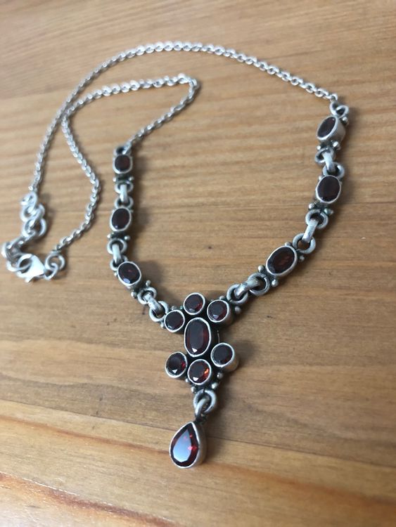 Silber Kette mit echten Granaten 925 | Kaufen auf Ricardo