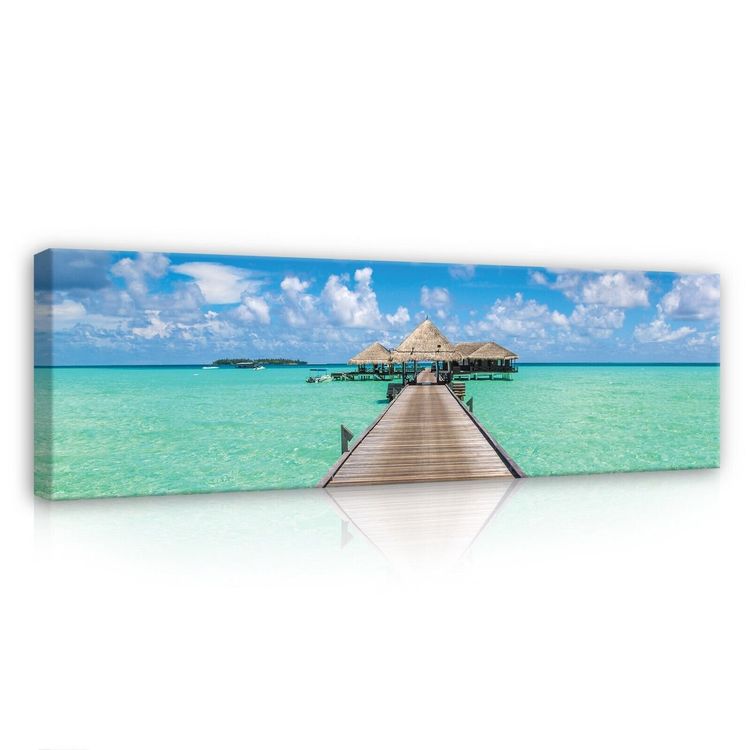 145x45cm Panorama Leinwandbild Bilder Wandbilder Meer Himmel (Neu und originalverpackt) in ...