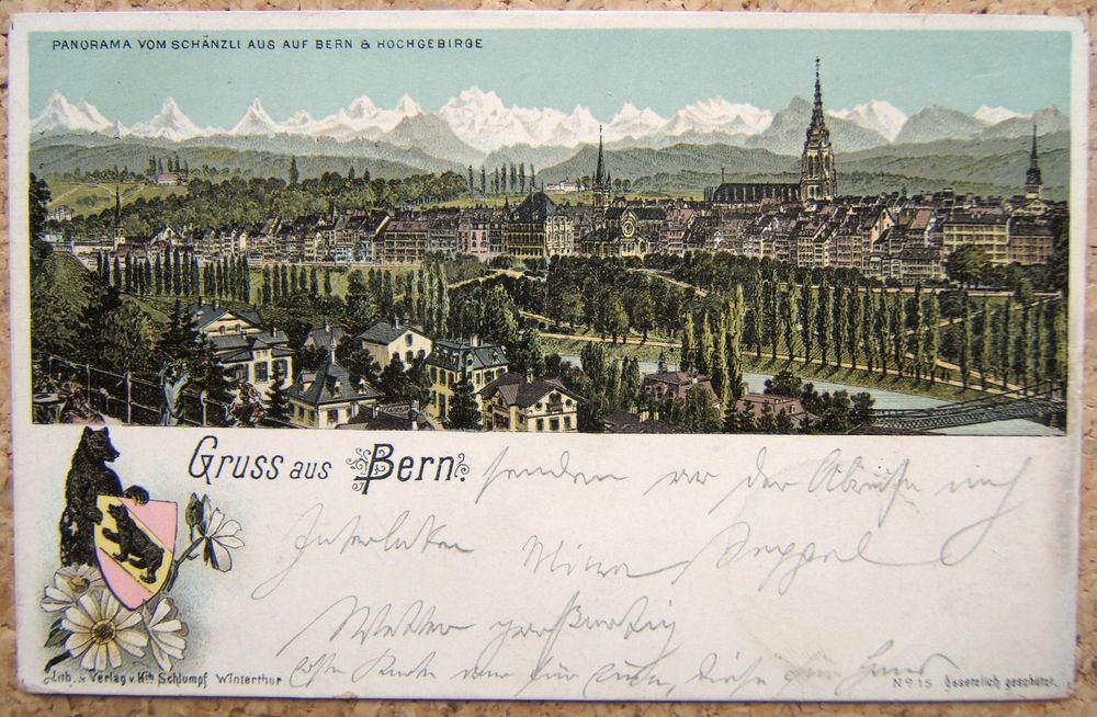 SCHLUMPF LITHO GRUSS AUS BERN 1897 | Kaufen auf Ricardo